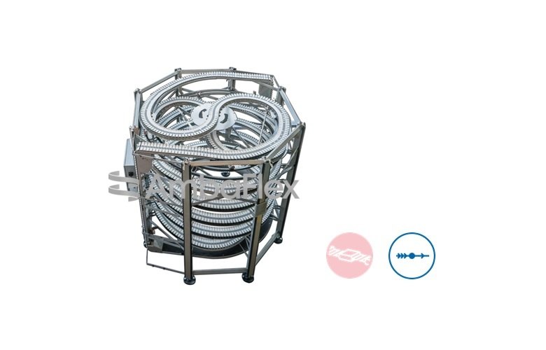 Touchless accumulation | AmbaFlex Spiral Conveyors